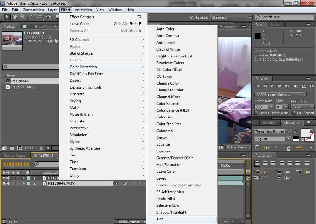 Profi Leave Color effect - After Effects | tutorial.hu